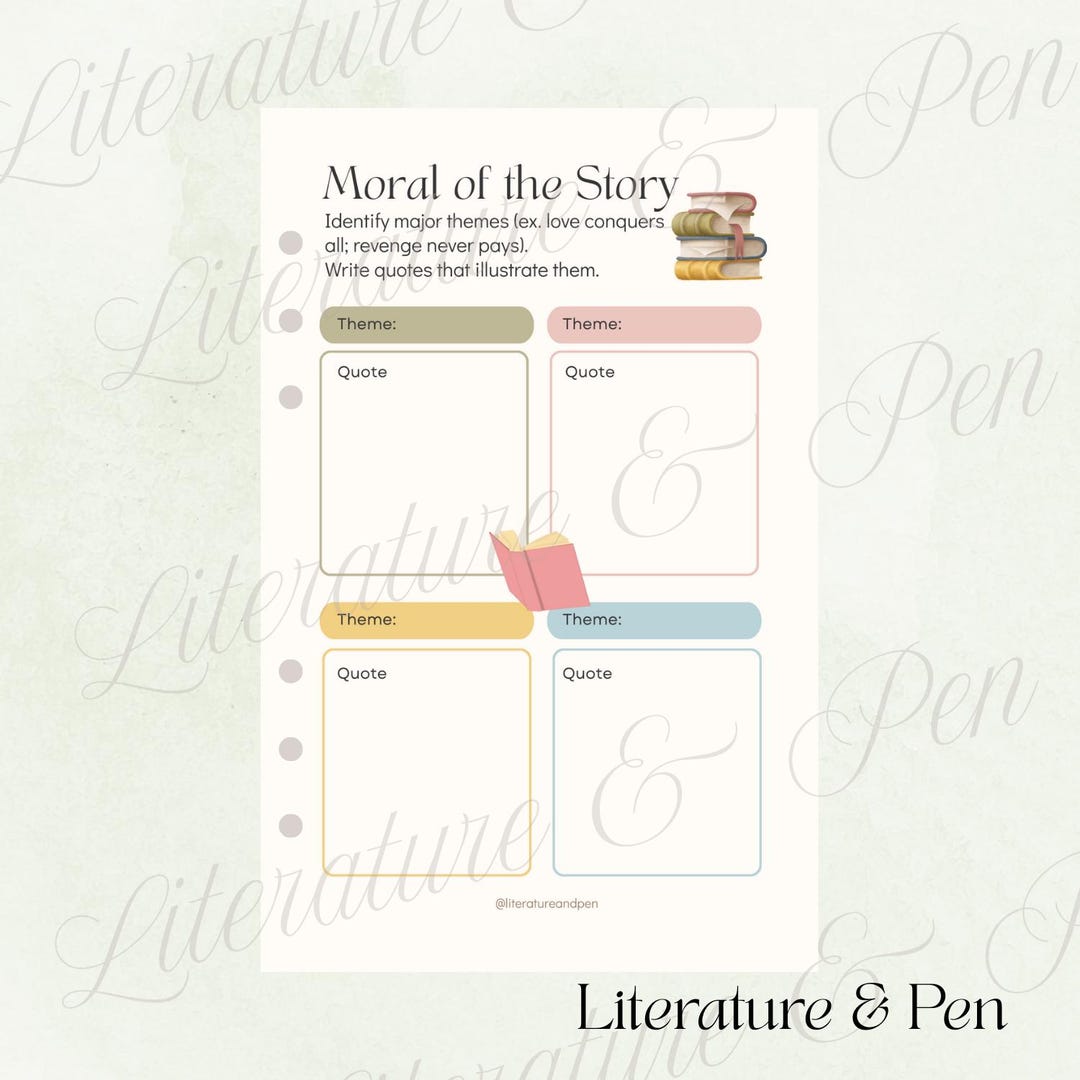 DIGITAL PDF | Moral of the Story - Themes | Custom Keepsake Reading ...