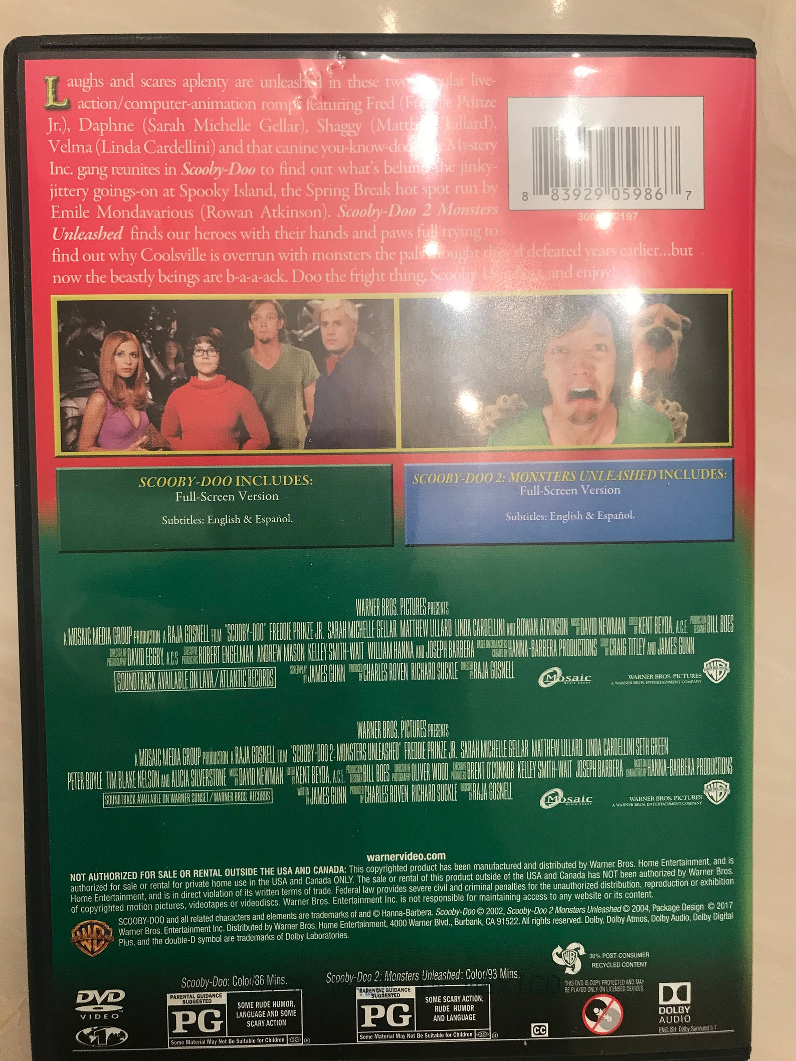 SCOOBY-DOO 1 & 2 Dvd Collection Monsters Unleashed PG Like New Movie - Etsy