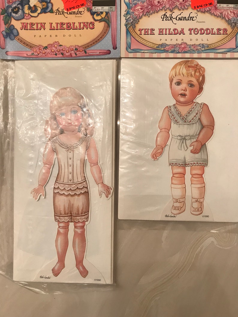 Lot 2 Peck-gandre Paper Doll the Hilda Toddler, Mein Liebling NEW 1990 ...