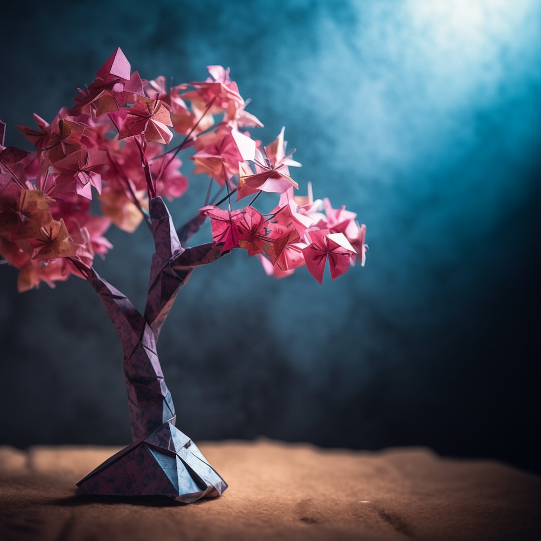 Origami Cherry Blossom Tree Poster With Hanger 16 X 16 Inches - Etsy