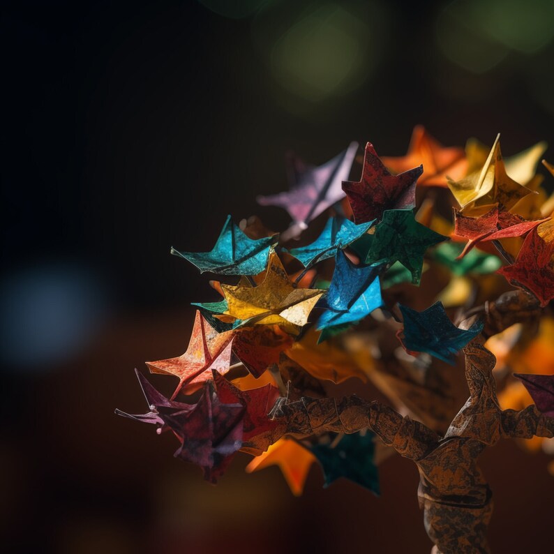 Origami Oak Tree Poster With Hanger 16 X 16 Inches - Etsy