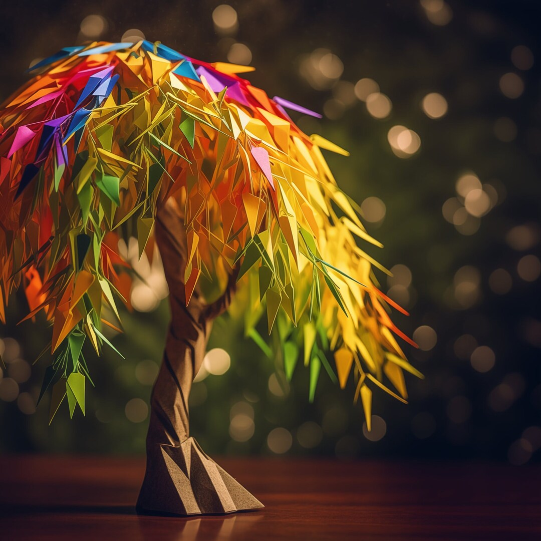 Origami Weeping Willow Poster With Hanger 16 X 16 Inches - Etsy