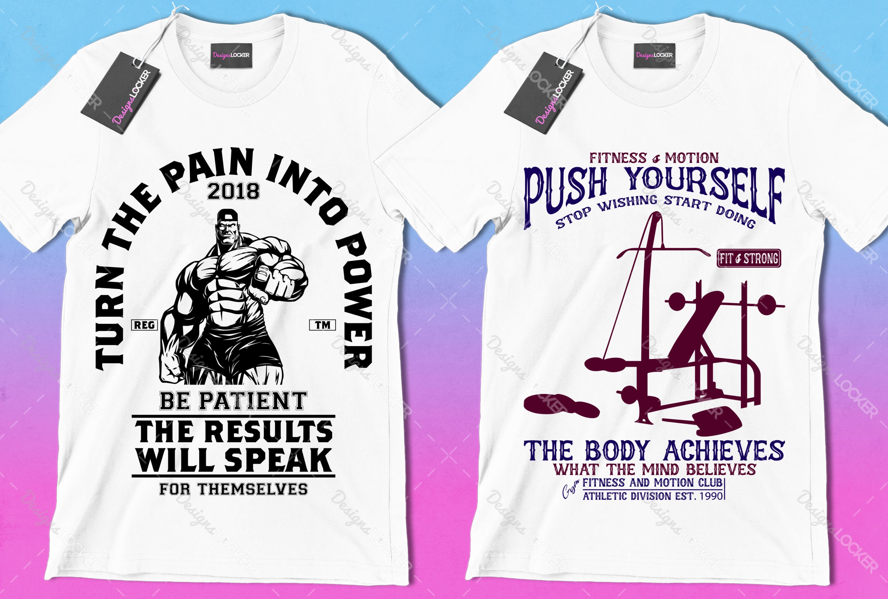50 Editable Gym T-shirt Designs Bundle | Gym Vector Images,workout ...