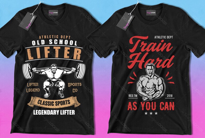 50 Editable Gym T-shirt Designs Bundle | Gym Vector Images,workout ...