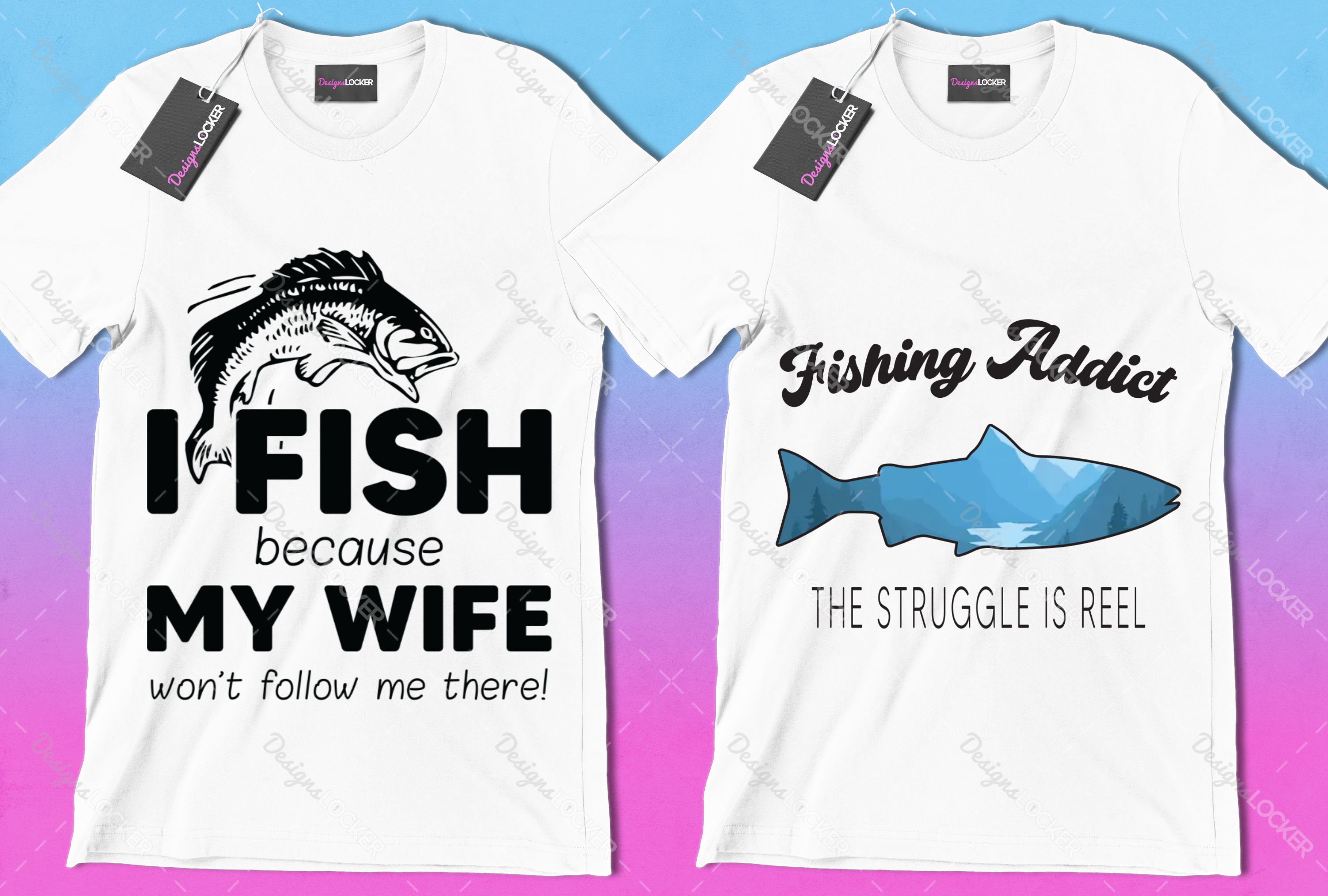 50 Editable Fishing T-shirt Designs Bundle | Fish Vector Images ...
