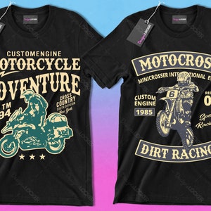 50 Editable Motorbike T-shirt Designs Bundle | Motorcycle Vector Images ...