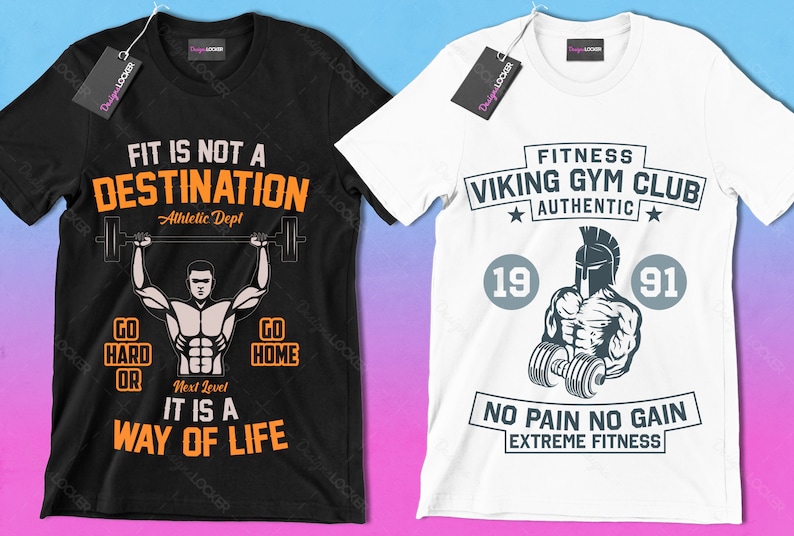 50 Editable Gym T-shirt Designs Bundle | Gym Vector Images,workout ...