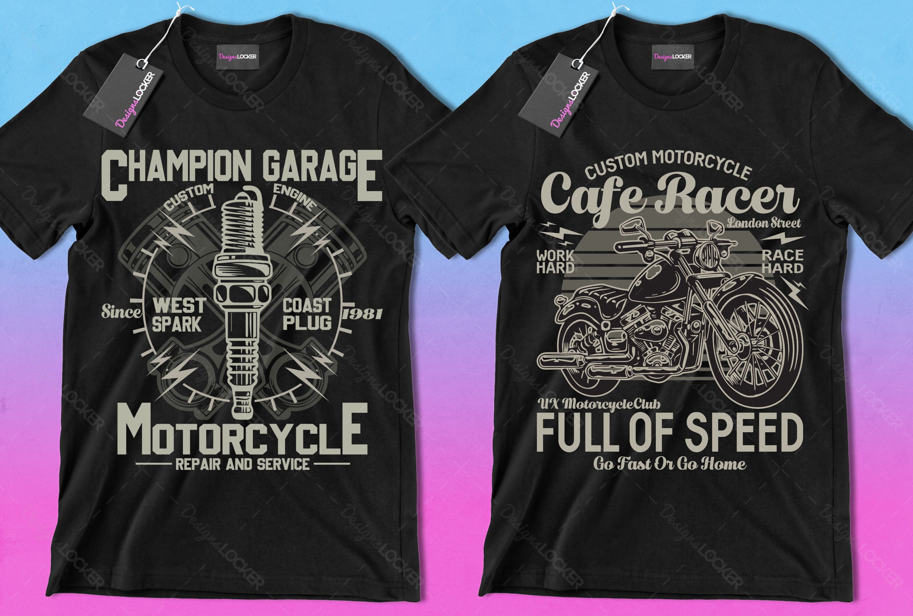 50 Editable Motorbike T-shirt Designs Bundle | Motorcycle Vector Images ...
