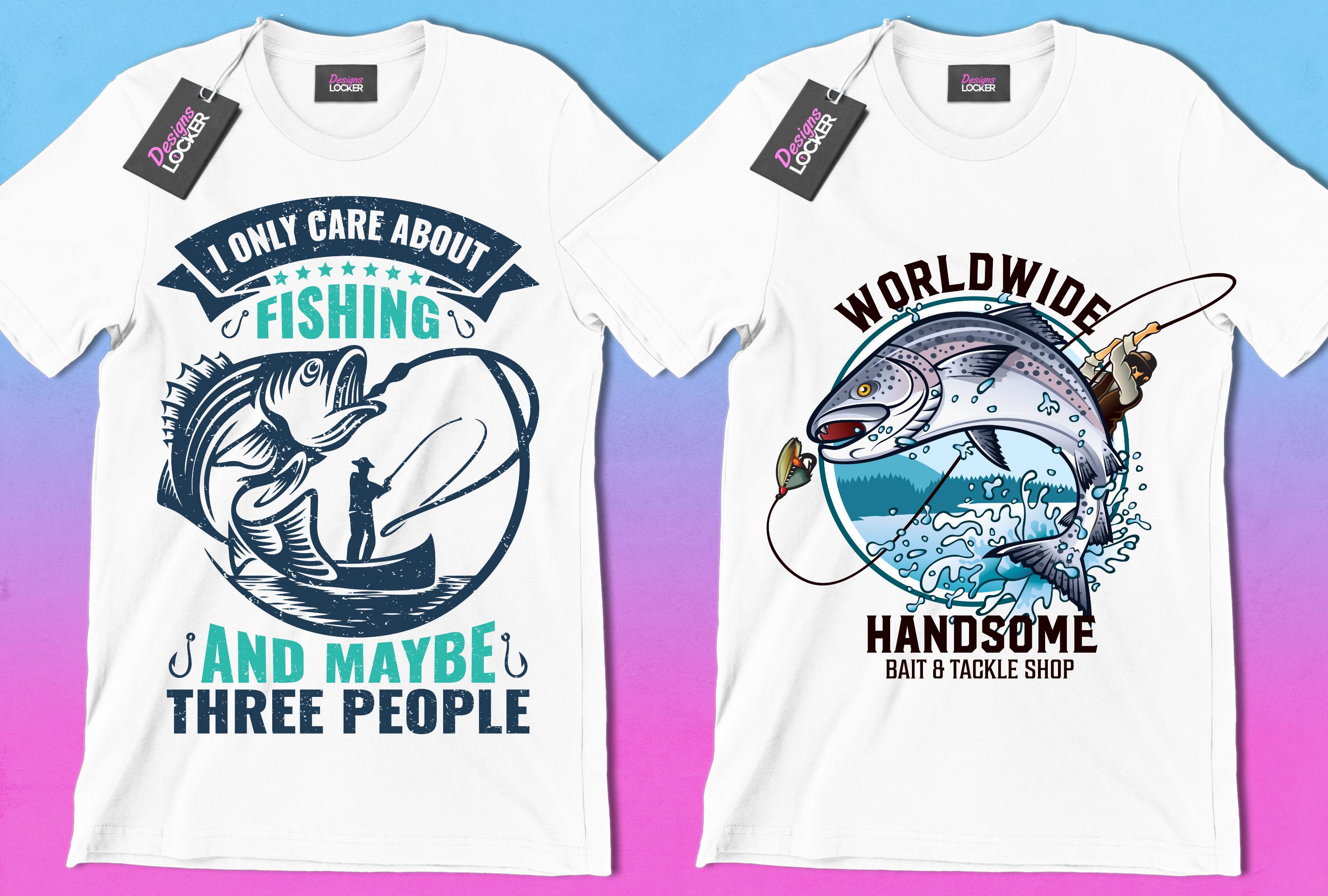 50 Editable Fishing T-shirt Designs Bundle | Fish Vector Images ...