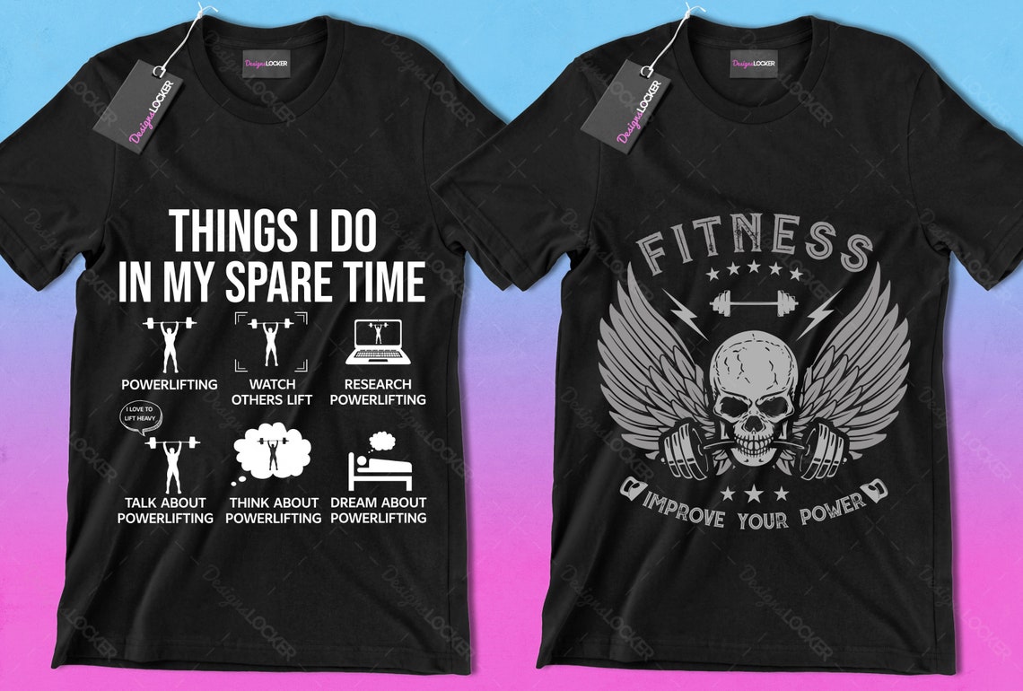50 Editable Gym T-shirt Designs Bundle Gym Vector Images,workout Tshirt ...