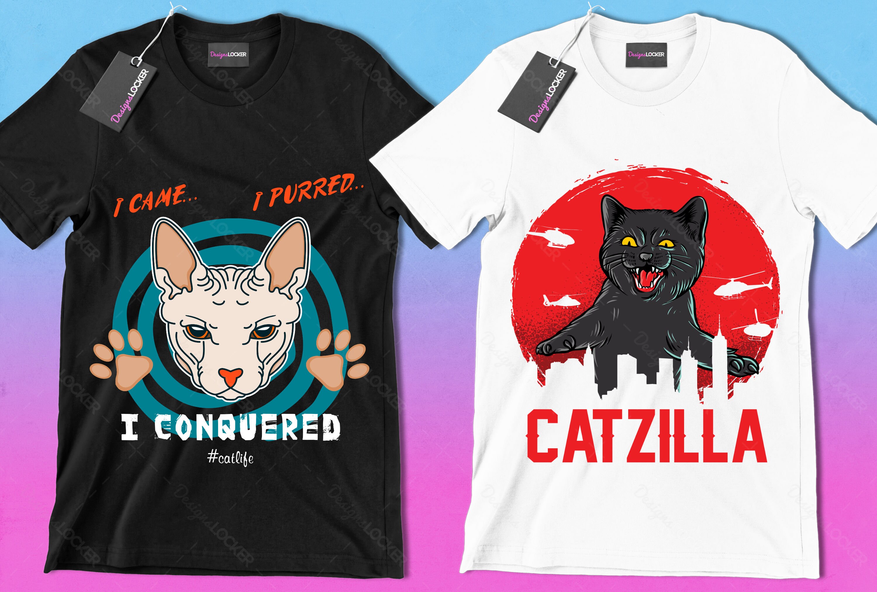 50 Editable Cat T-shirt Designs Bundle | Cats Vector Images,kitten ...