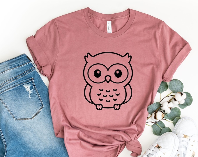 Owl Blossom Block Printed Shirt Gray Heather Gildan Shirt Folk Art Owl ...