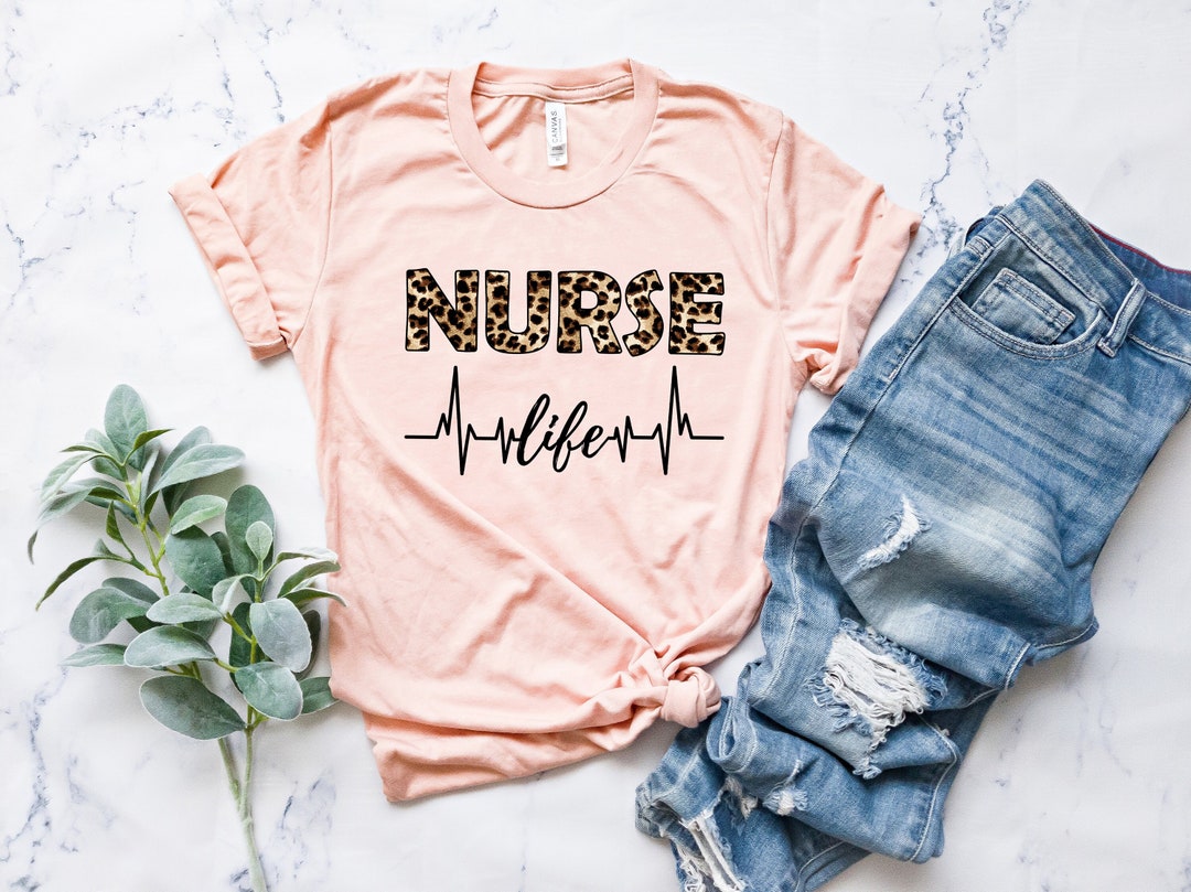 Nurse Shirt, Leopard Print Nurse Life, Nurse Life T-shirt, Registered ...