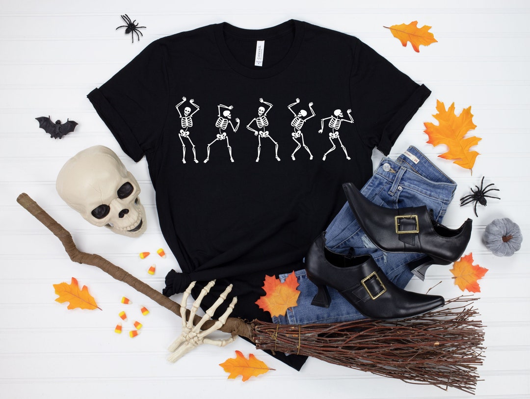 Skeleton Dancing Shirt, Halloween Funny Shirt, Happy Halloween Shirt ...