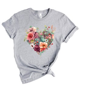 Wildflower Floral Shirt,flower Heart Shirt,womens Flower Shirt,boho ...