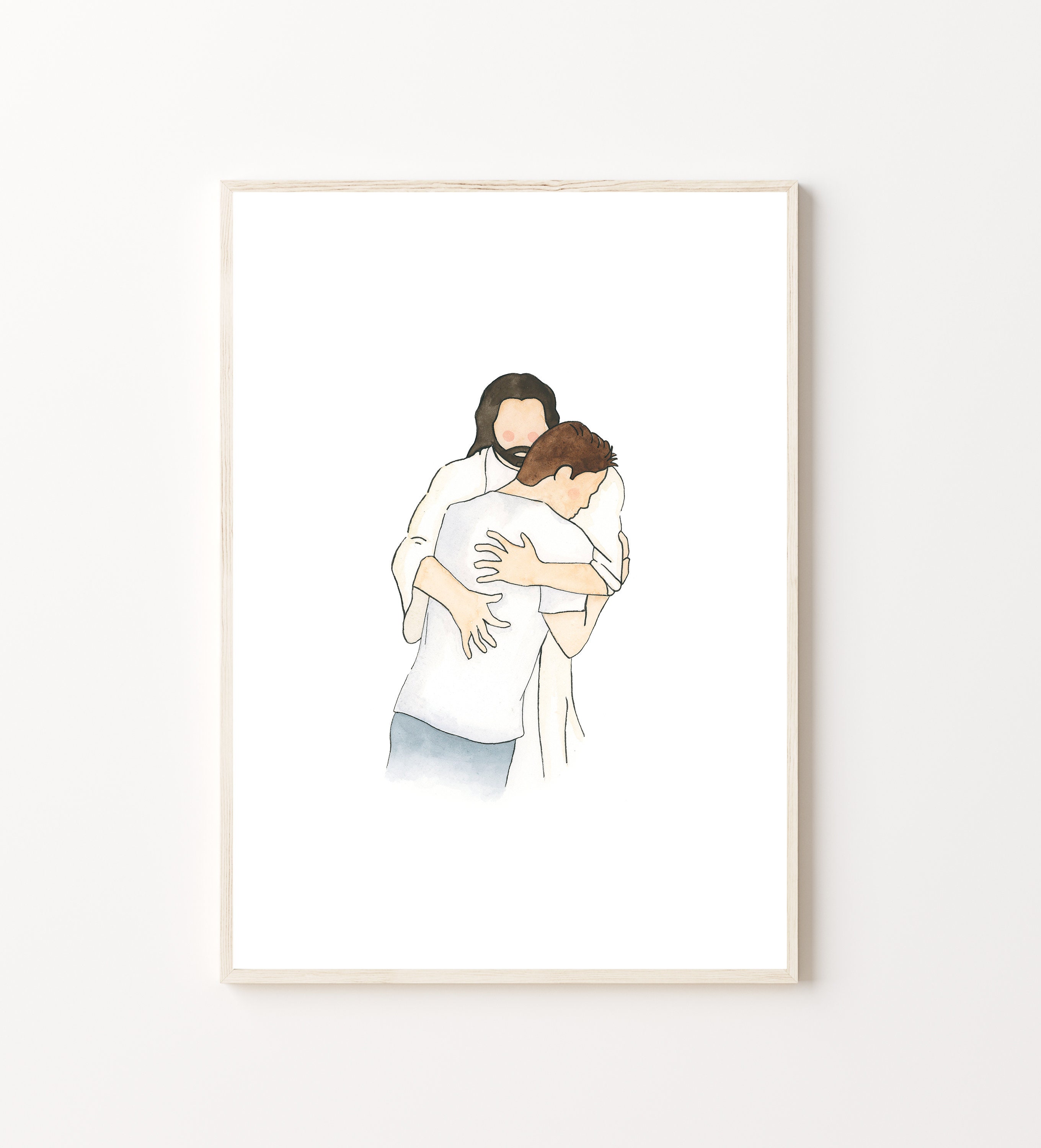 Jesus Christ Hugging Man