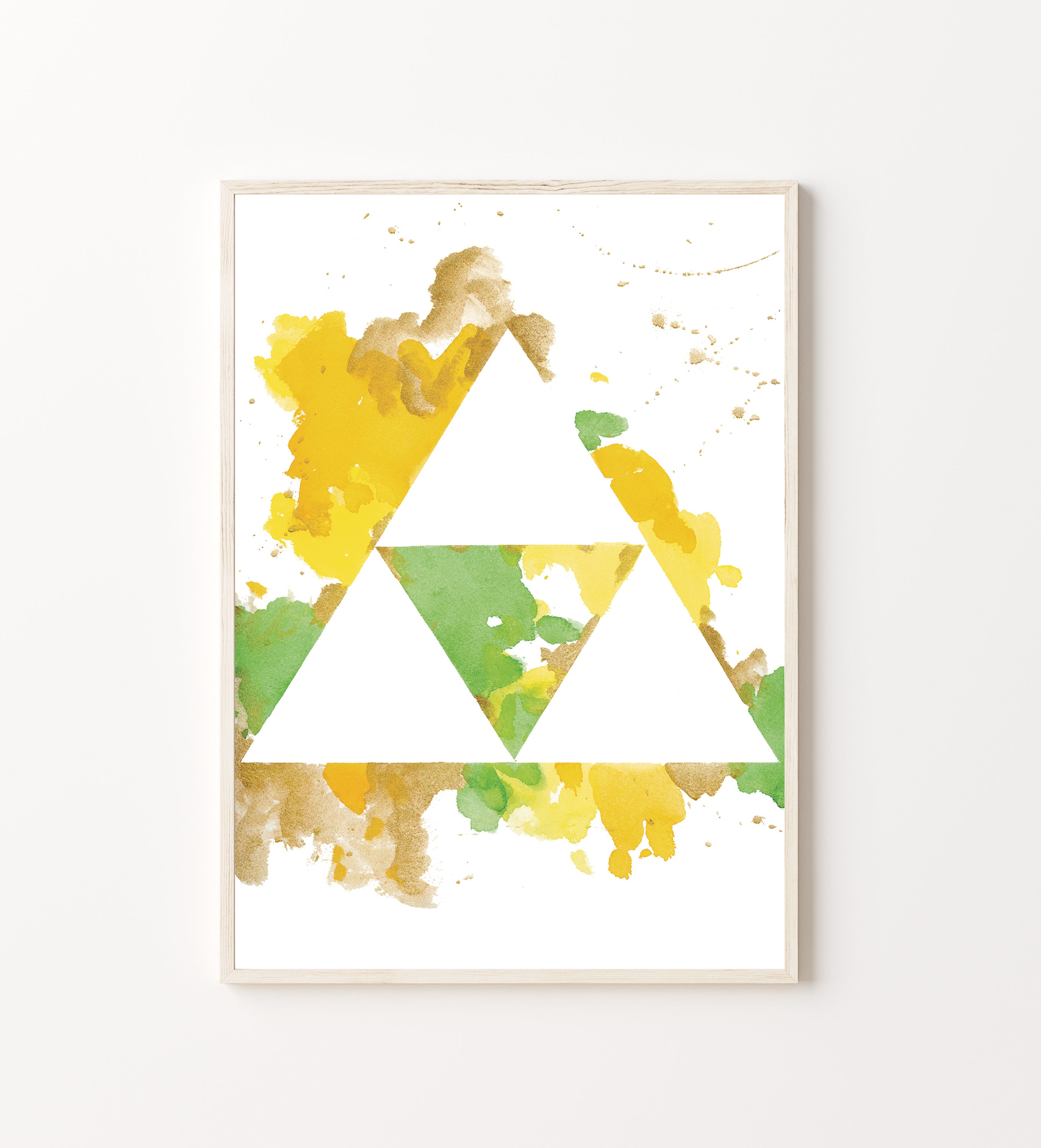 Legend of Zelda Triforce Printable Watercolor Kids Decor | Etsy