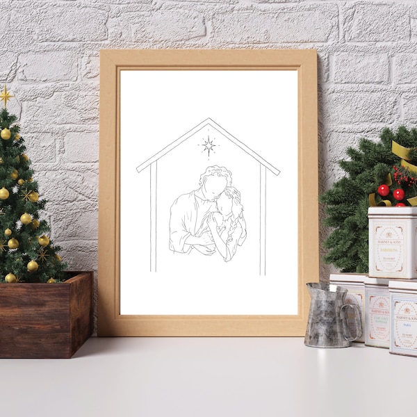 Nativity Line Art - Etsy