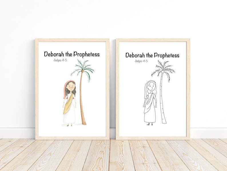 Deborah Bible Story Art – Kids Christian Printable Coloring Page ...