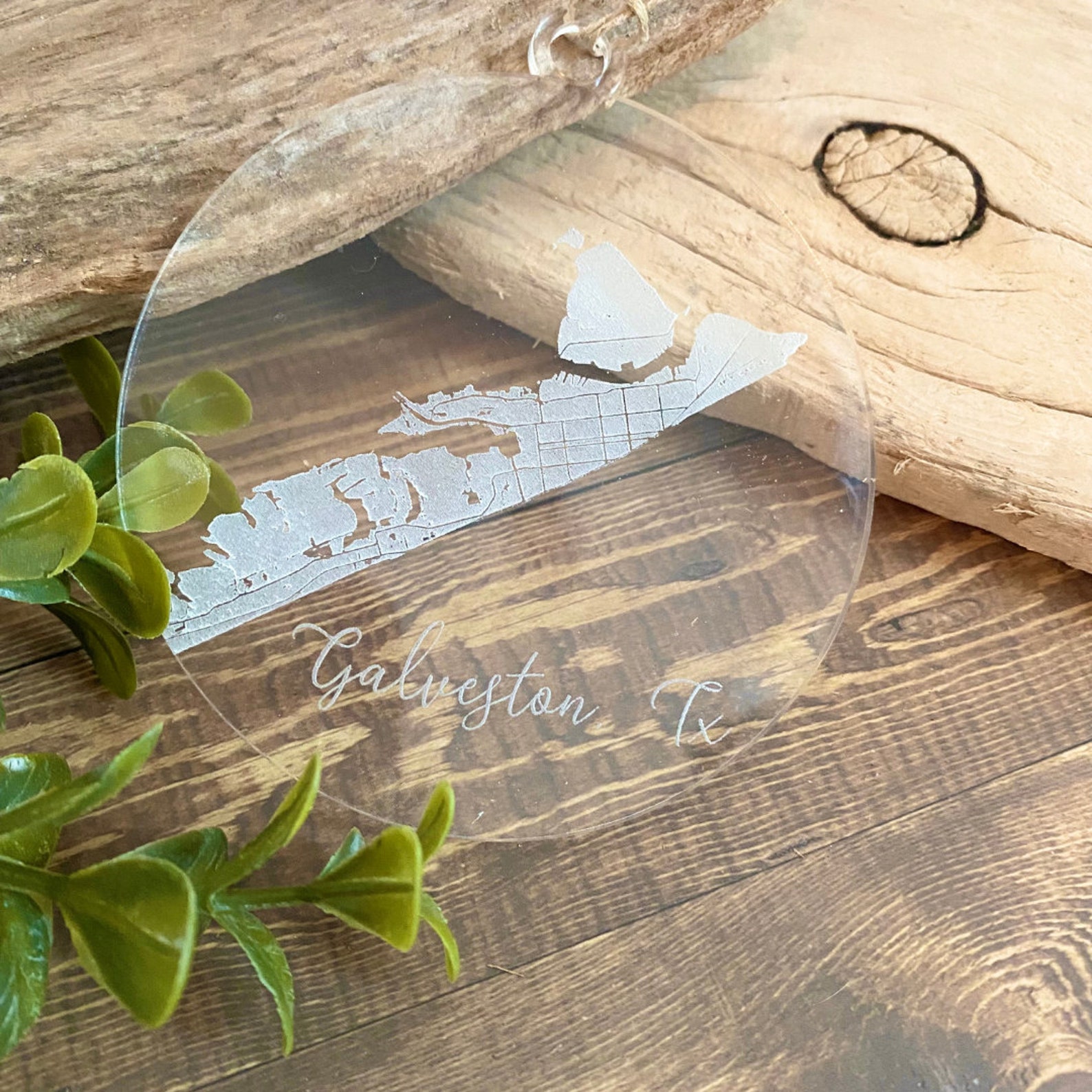 Custom Map Christmas Ornament, Personalized Location, Laser-engraved ...