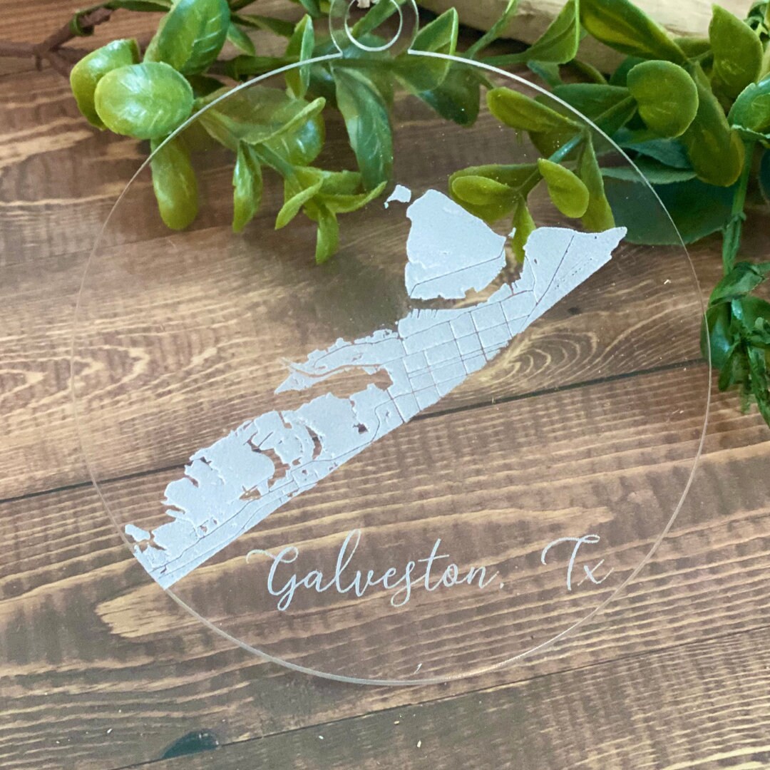 Custom Map Christmas Ornament, Personalized Location, Laser-engraved ...