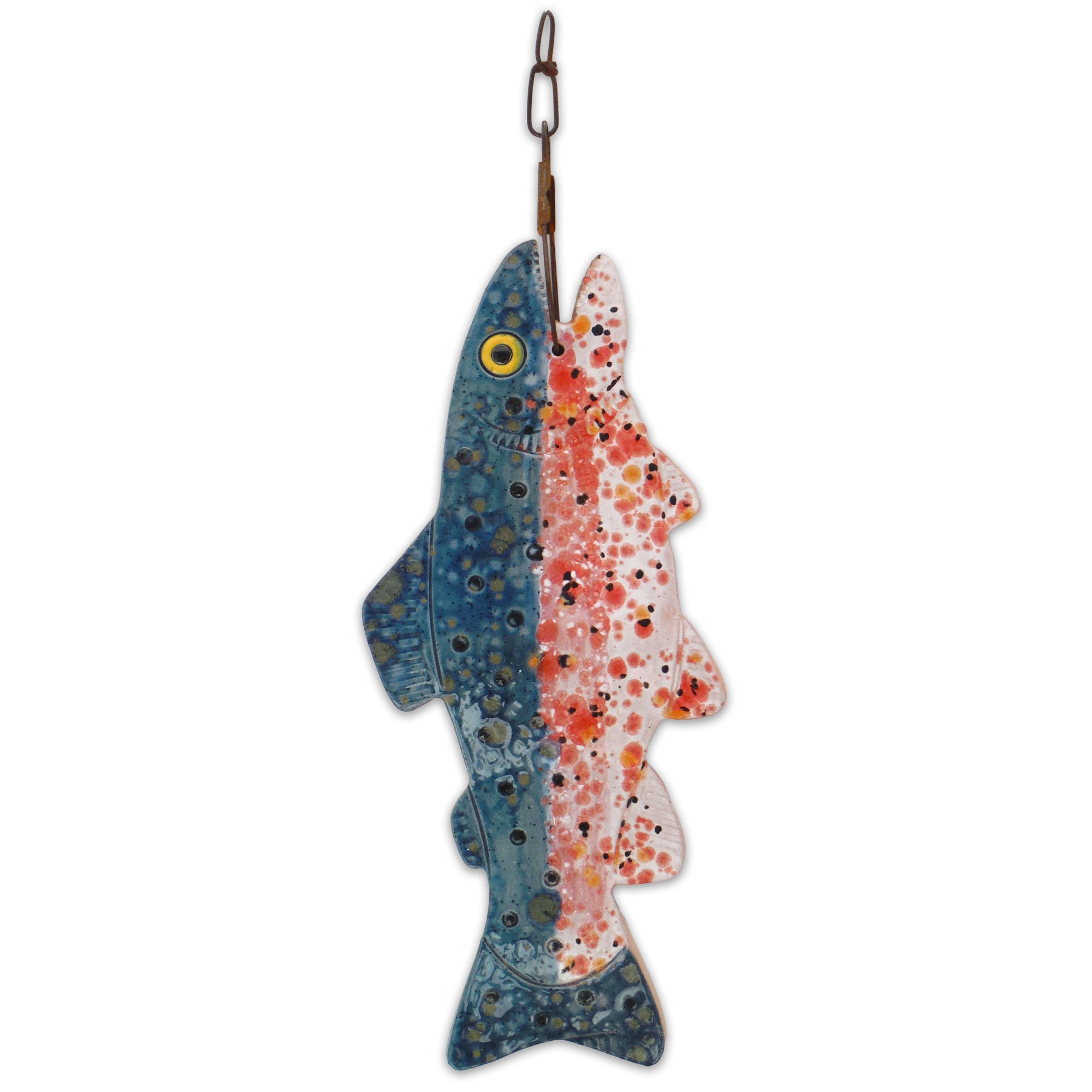 Crystal Trout Stringer Clay Wall Hanging • Clay Fish • Colorful Ceramic ...