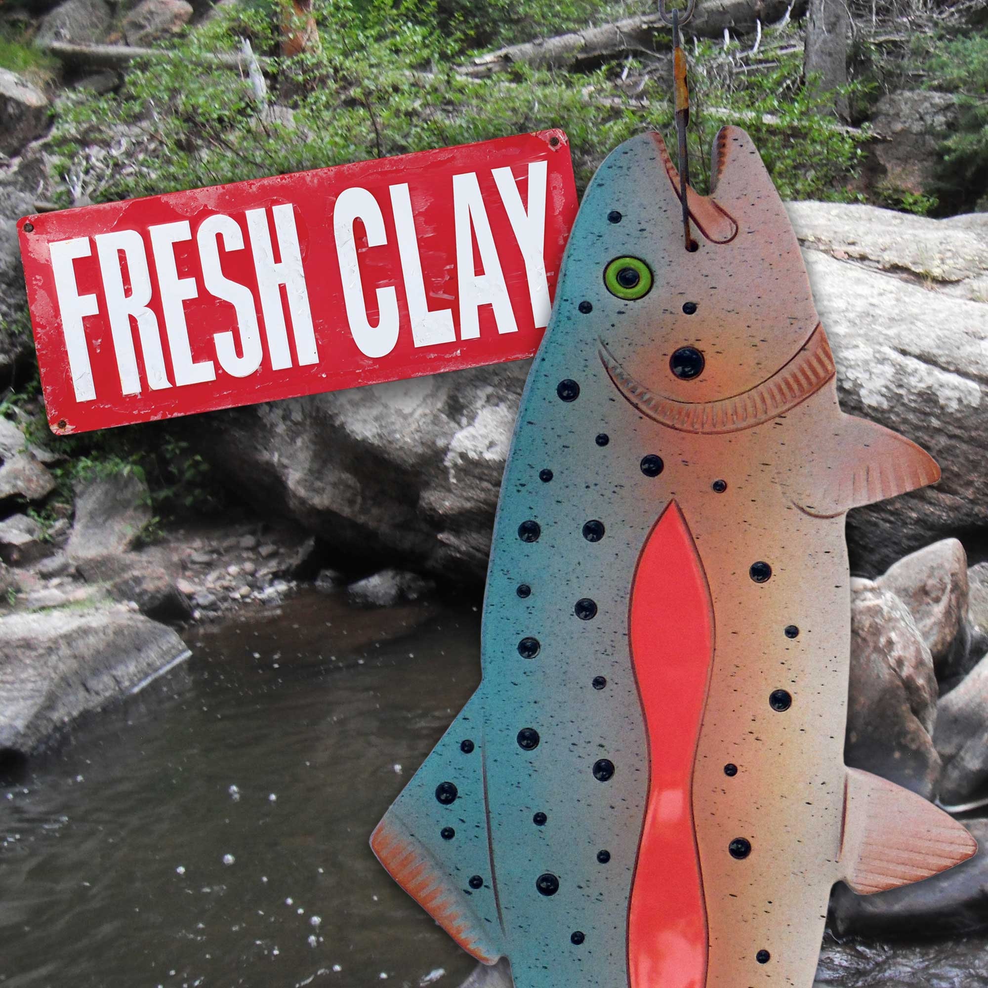 RAINBOW TROUT Clay Wall Hanging • Fly-fishing • Cabin Decor • Fisherman ...