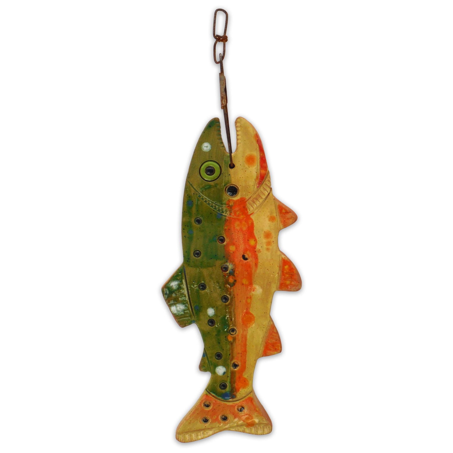 Crystal Trout Stringer Clay Wall Hanging • Clay Fish • Colorful Ceramic ...