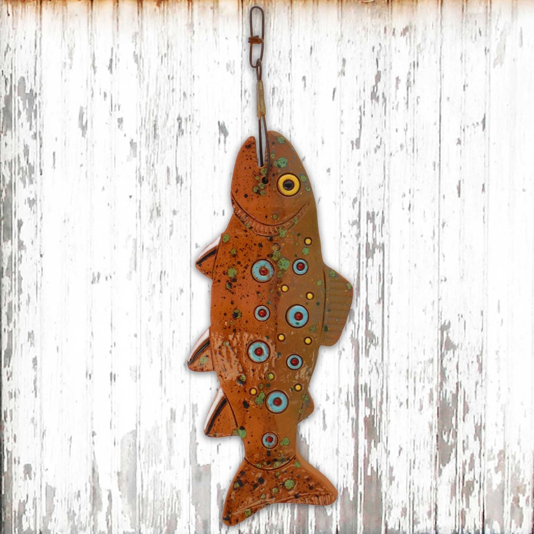 Crystal BROOK TROUT Clay Wall Hanging • Fly-fishing • Cabin Decor ...