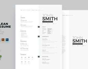 Clean Modern Resume Template CV Template Word CV Design - Etsy