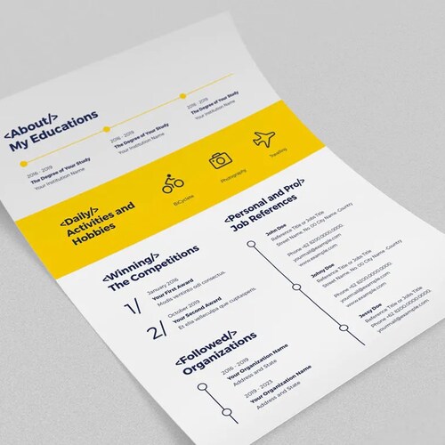 Resume CV Template Template Programming & Coding - Etsy
