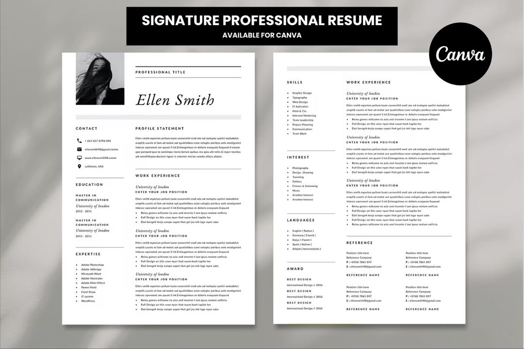 Signature Professional Resume | 4 Page | Cover Letter | Resume ...