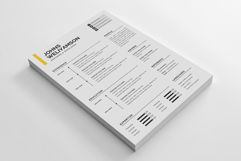 Resume Template Word CV Template Cover Letter Teacher - Etsy