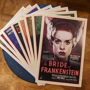 Universal Monsters Poster Set – Classic Horror Movie Icons Art Prints ...