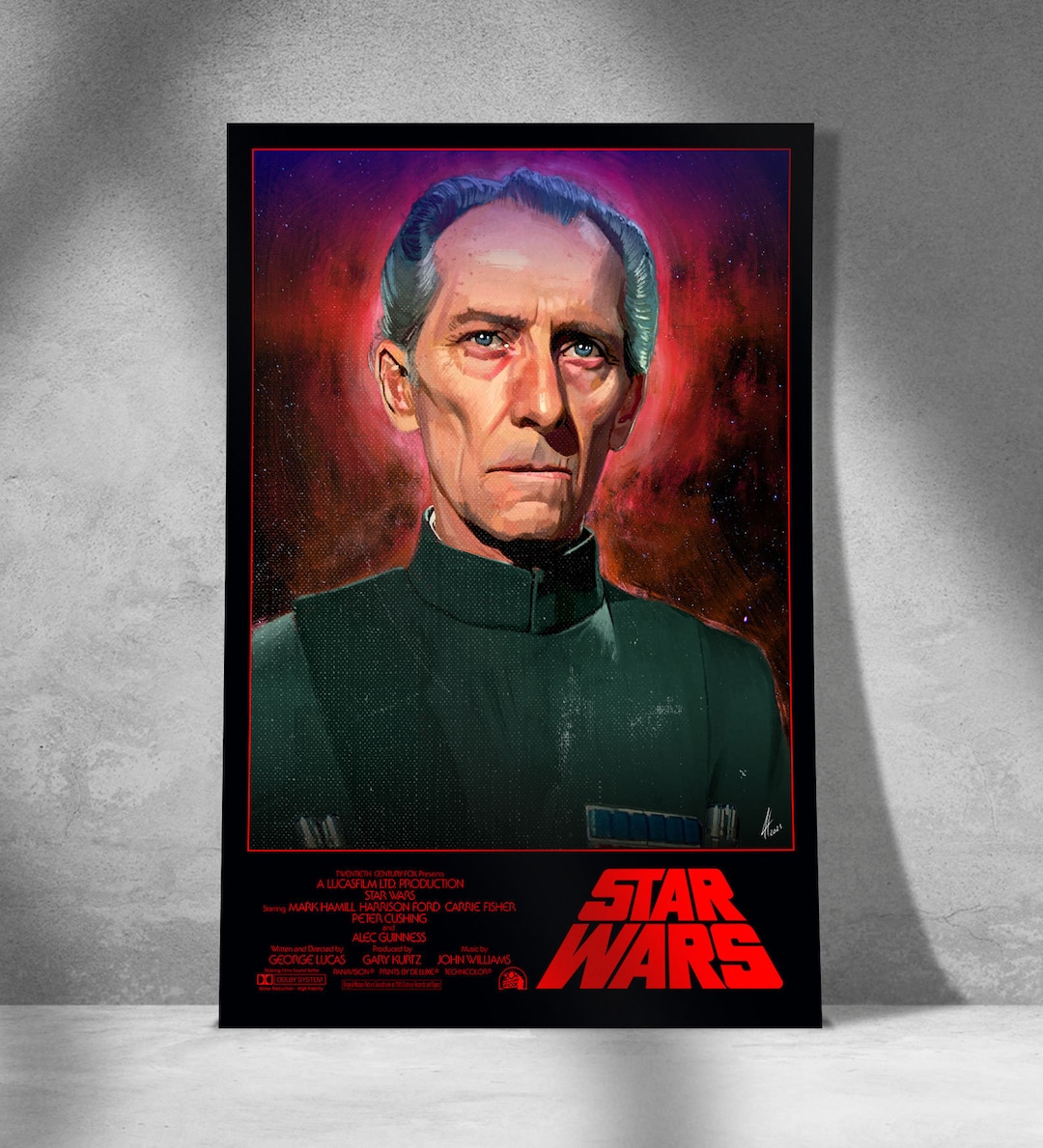 Grand Moff Tarkin Star Wars Portrait - Wall Art - Etsy