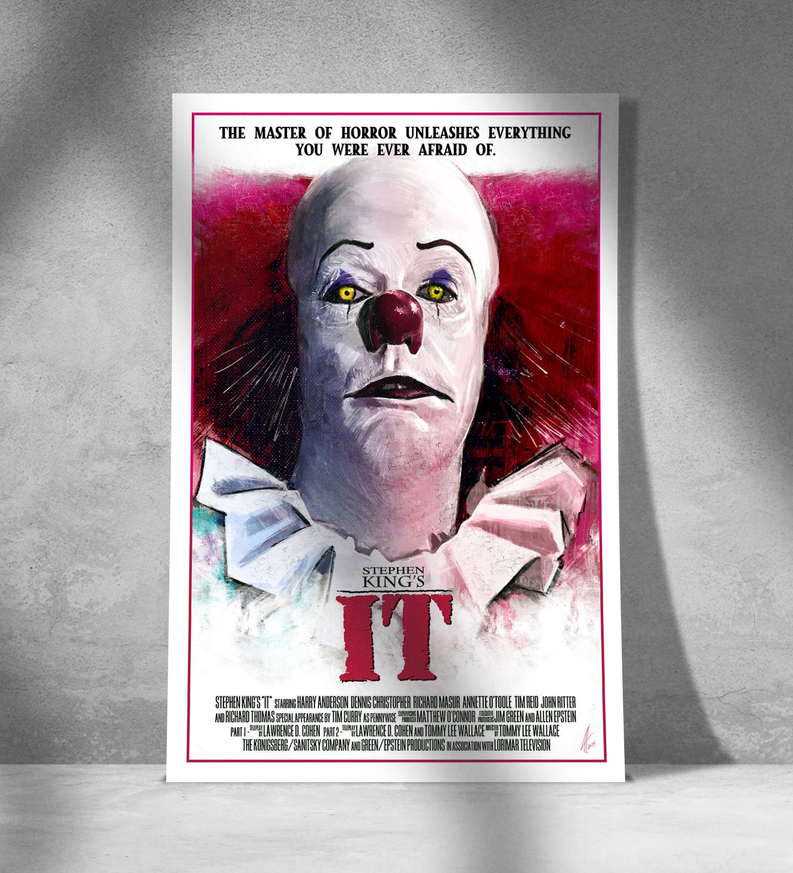 Póster de la película IT de Pennywise / Arte de terror de Stephen King ...