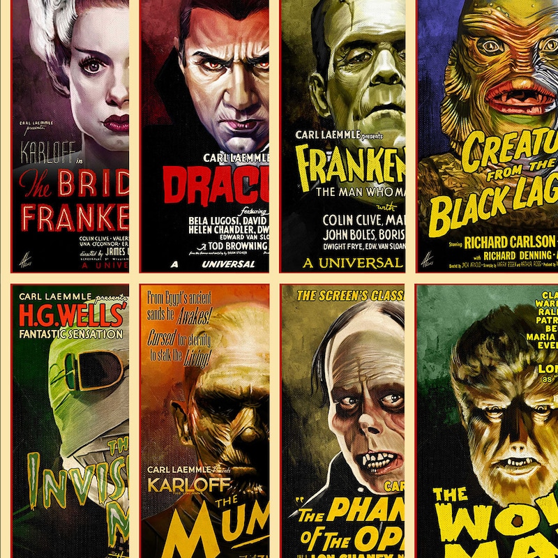 Universal Monsters Poster - Etsy