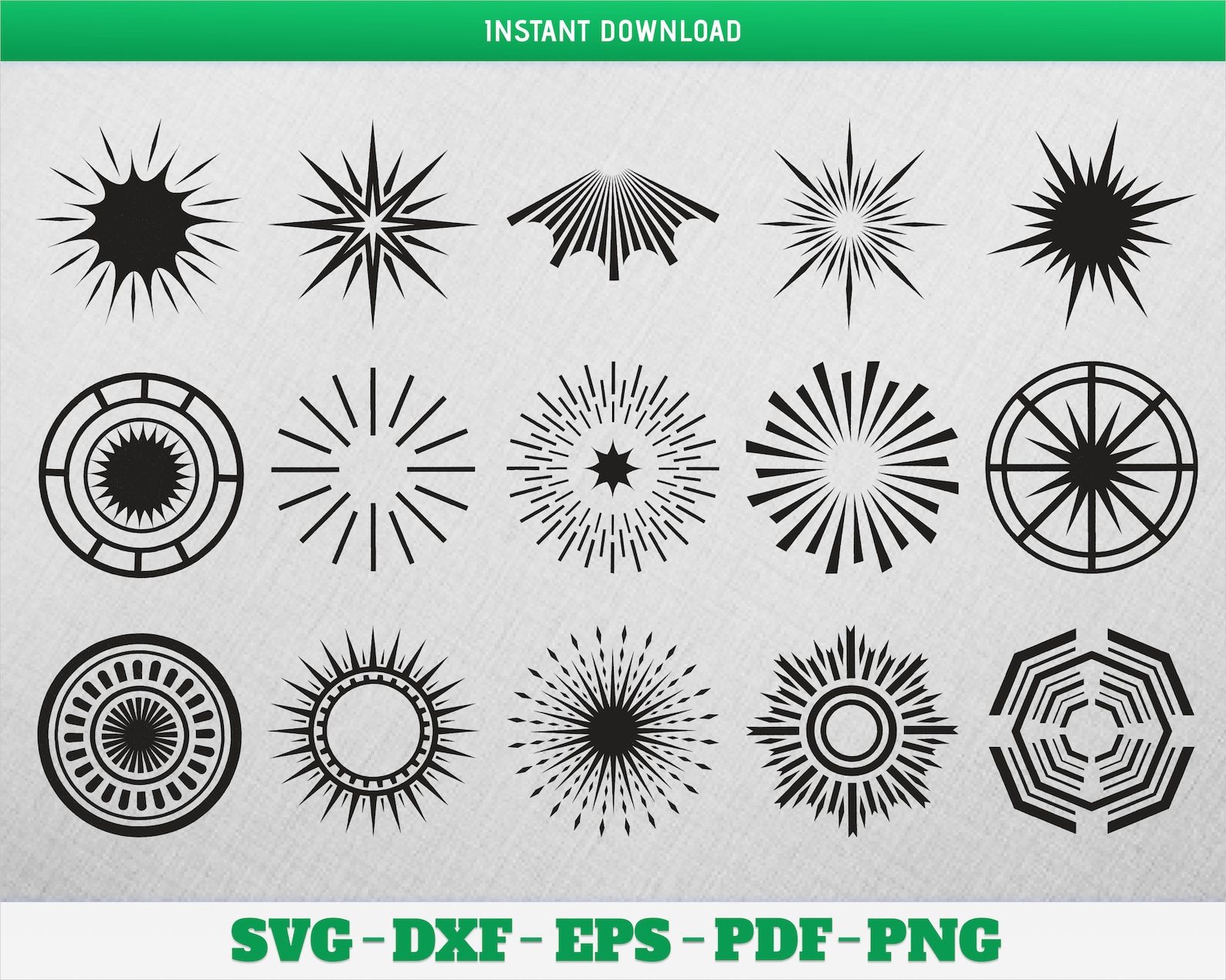 15 Handdrawn Sunbursts Svg Sunburst Vector starburst svg | Etsy