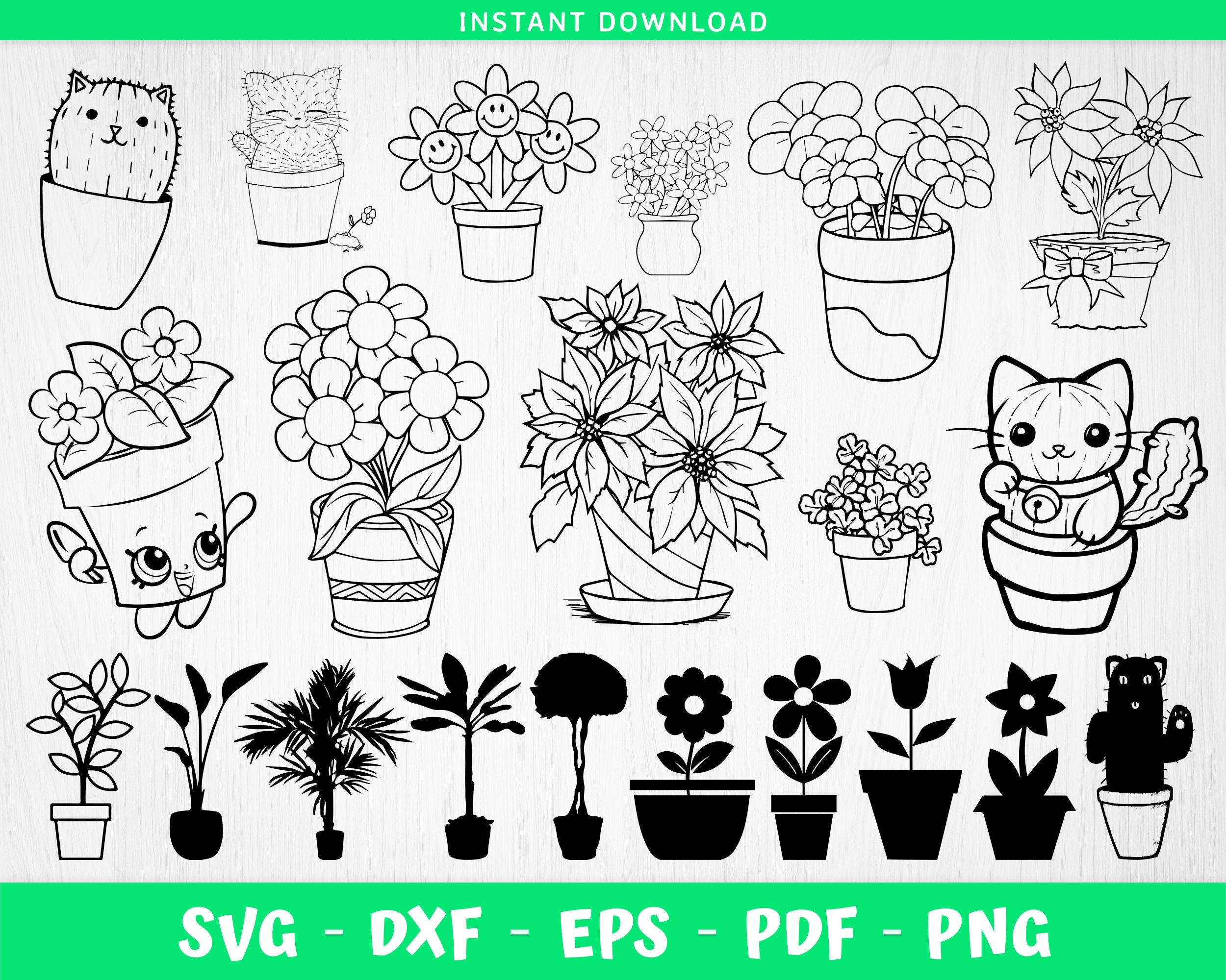Hand drawn Potted Plants SVG House plants Flower pot svg | Etsy Hand drawn Potted Plants SVG House plants Flower pot svg | Etsy