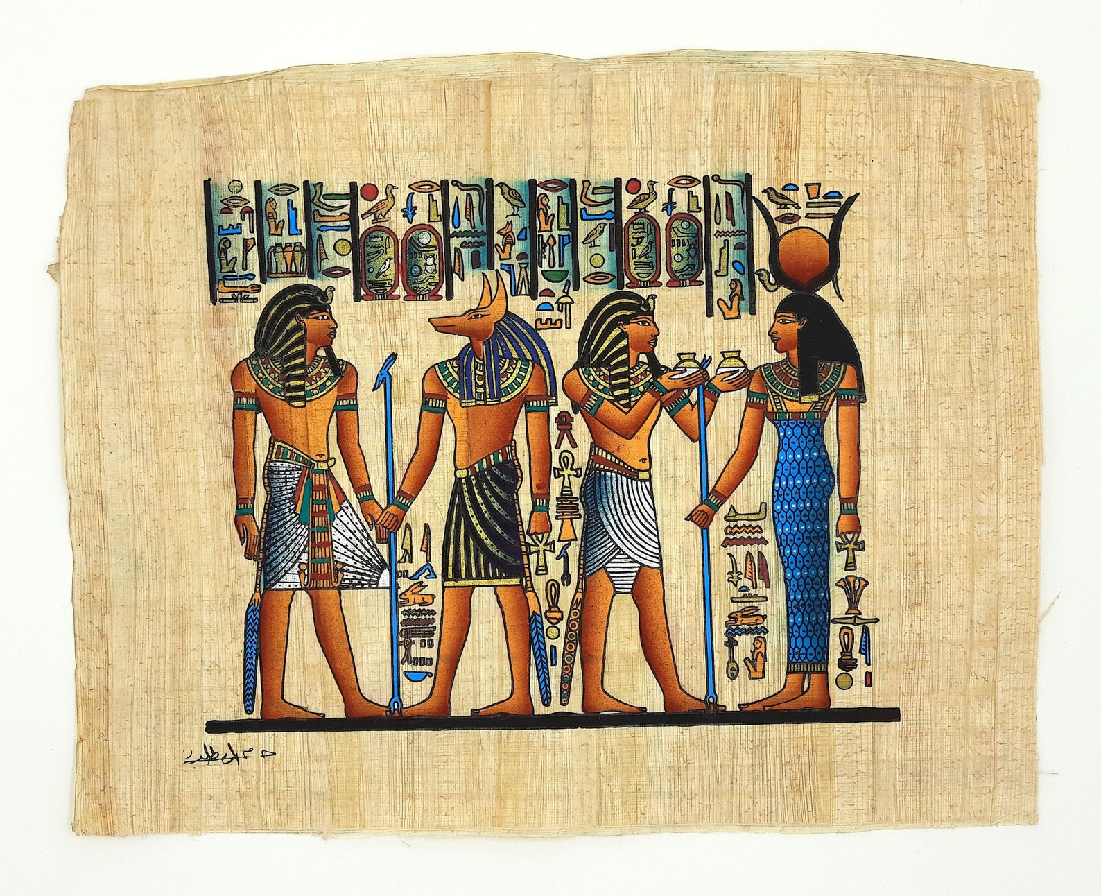 Vintage Egyptische Papyrus kunst schilderij Oude Egypte | Etsy