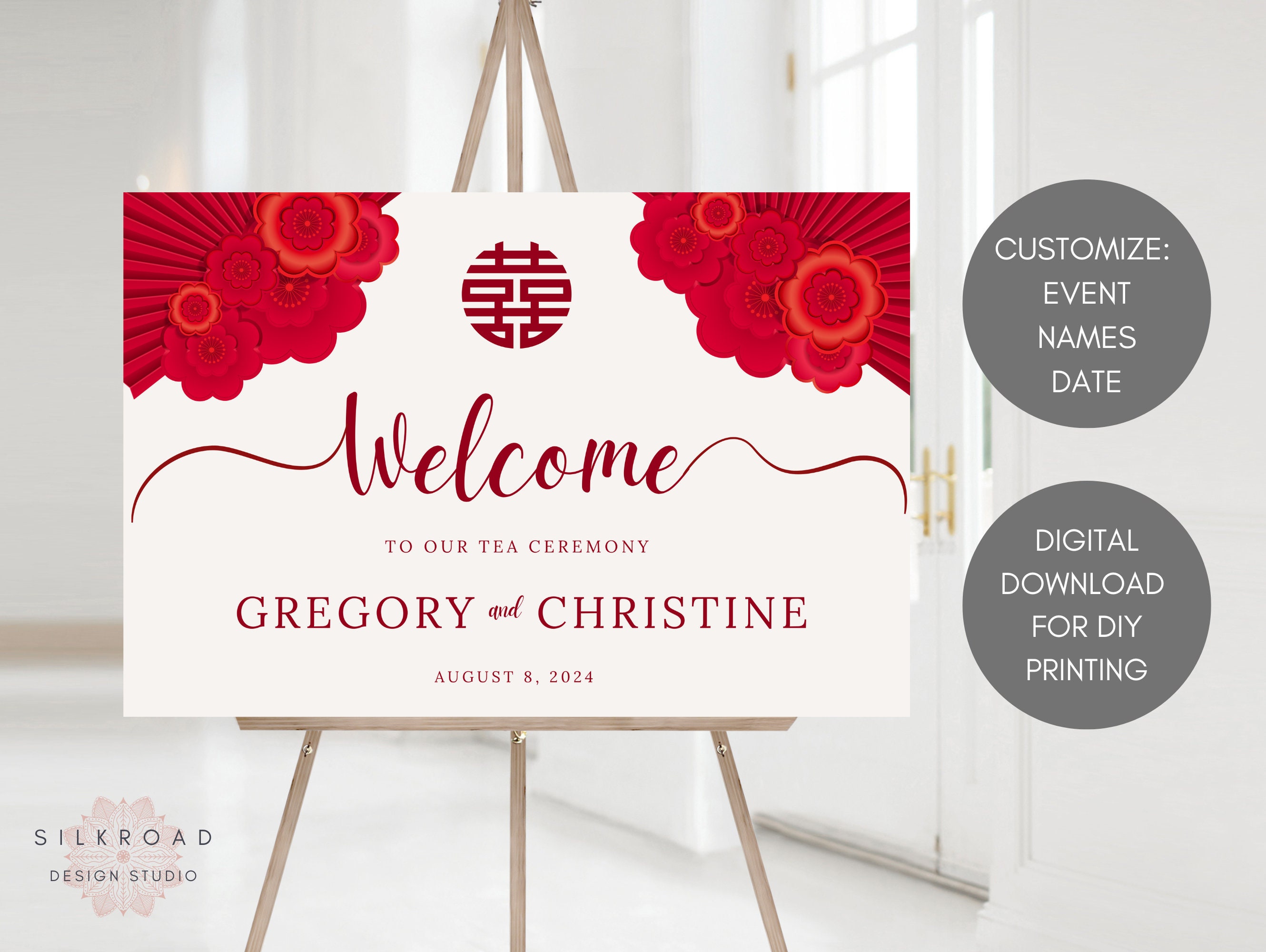 Custom Tea Ceremony Wedding Sign for Chinese Wedding, Vietnamese ...