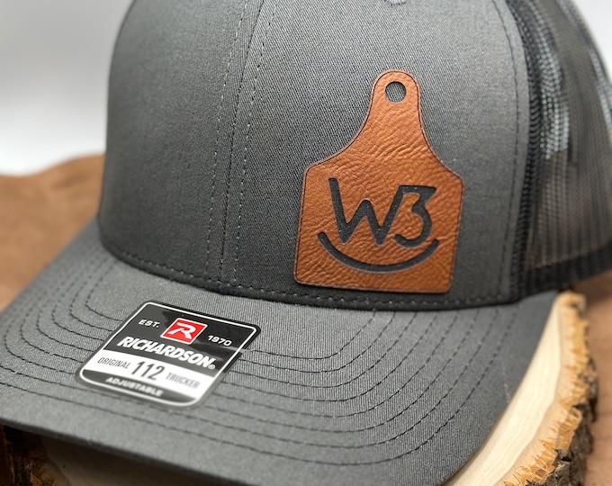 Cow Tag Hat, Leatherette Patch, Your Logo, Farm Hat, Branding - Etsy