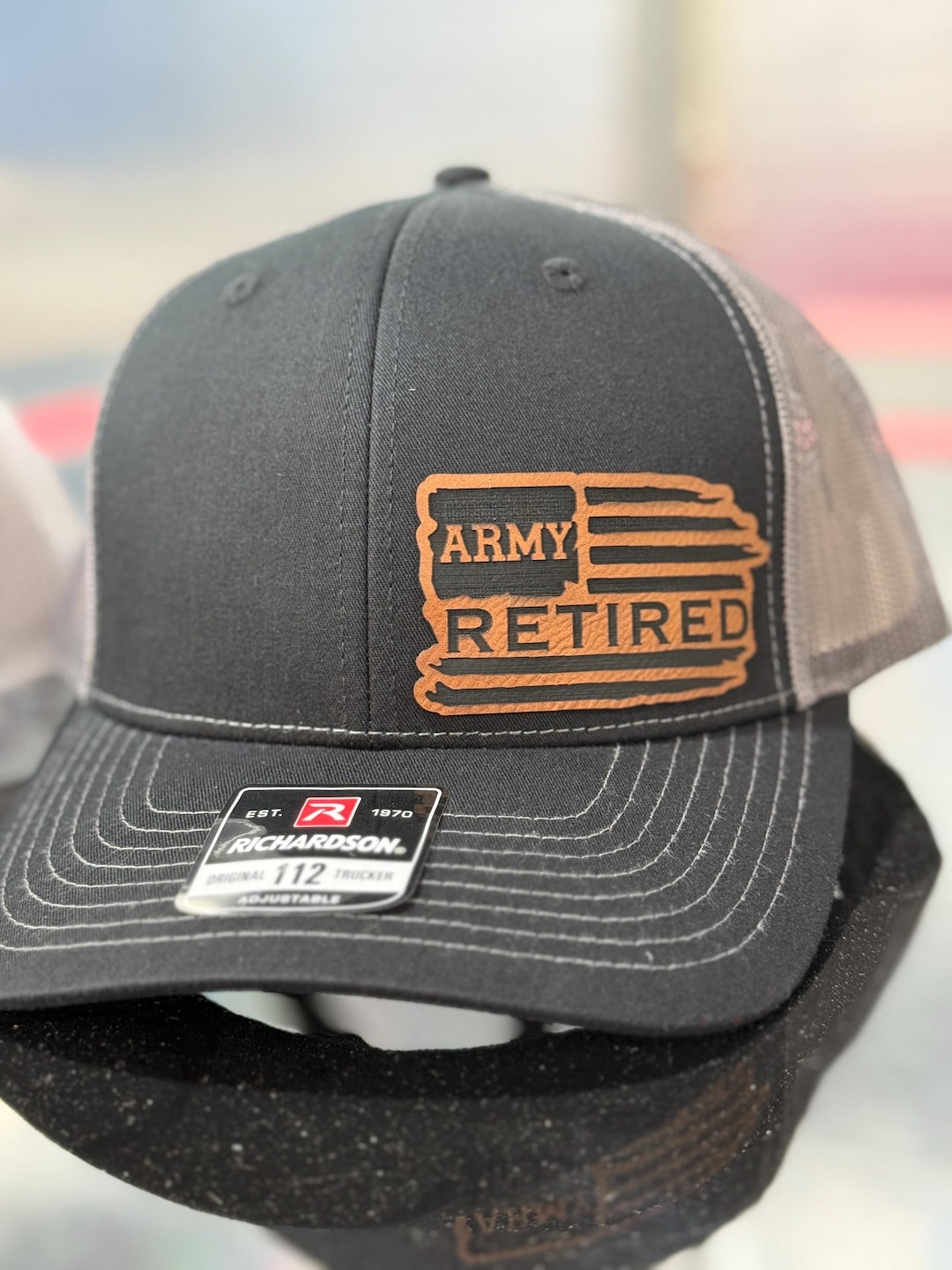 Retired, Leatherette Patch Hat, American, Richardson 112, Army, Navy ...