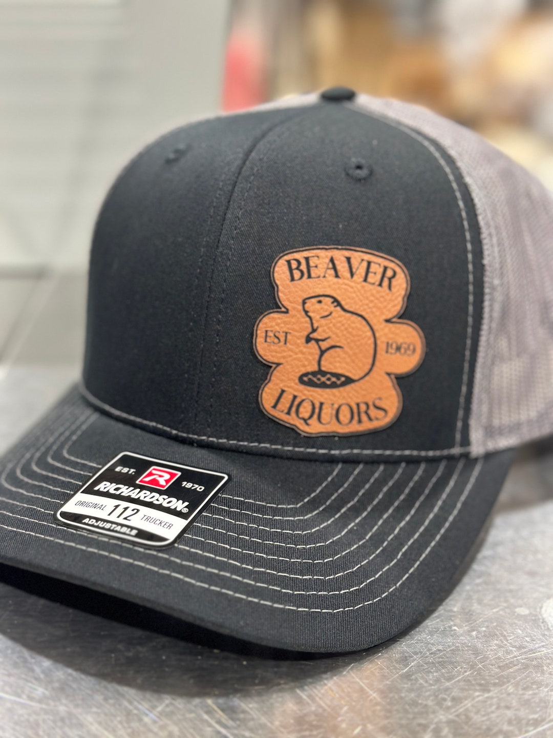 Beaver Liquor , Leatherette Patch Hat, - Etsy