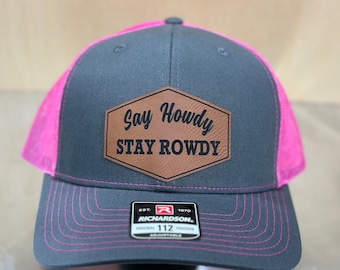 Navy Say Howdy, Stay Rowdy Trucker Hat, Party Hat, Bachelorette Hat ...