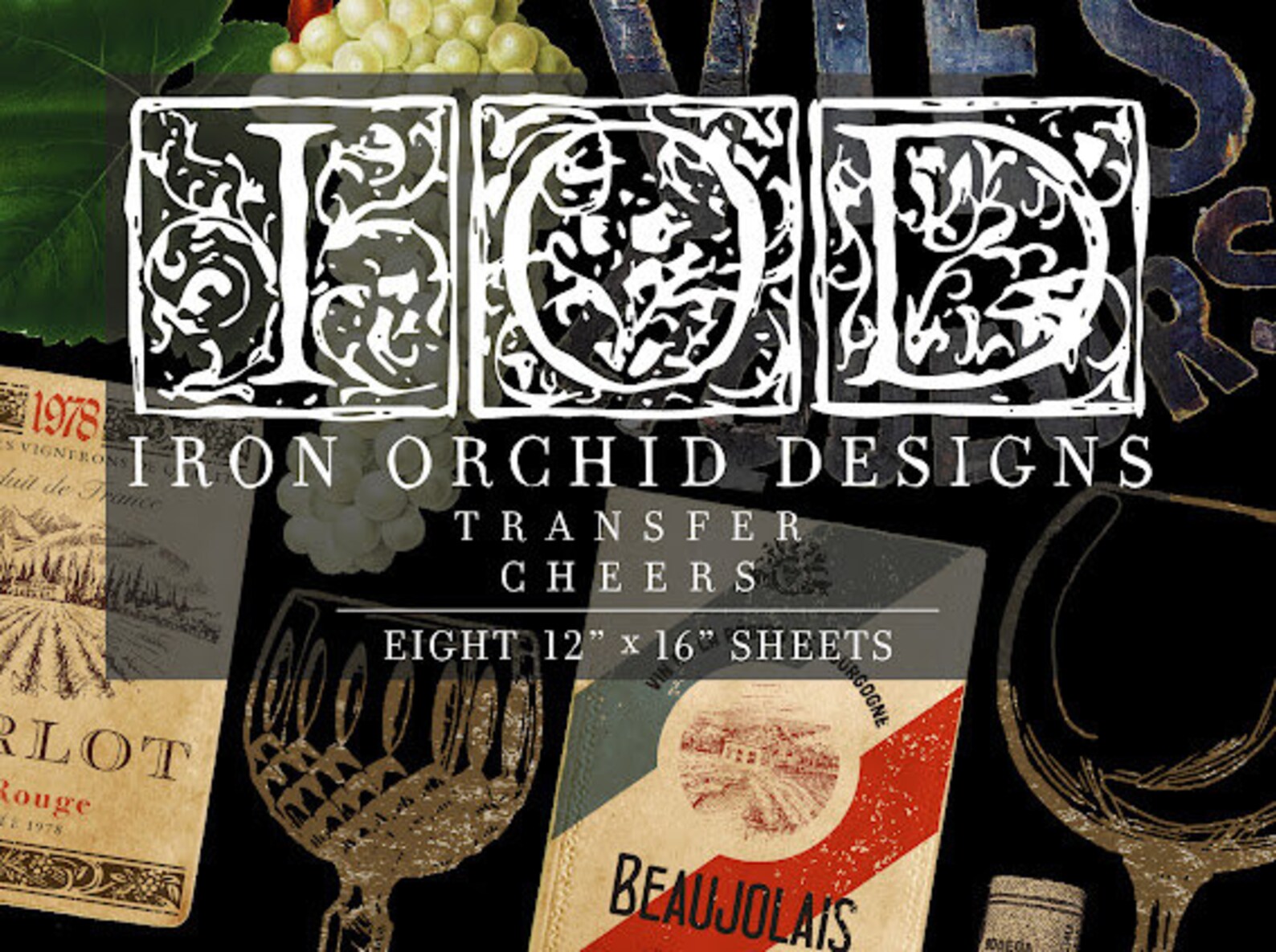 IOD Cheers Transfer Iron Orchid Designs Retired Design - Etsy