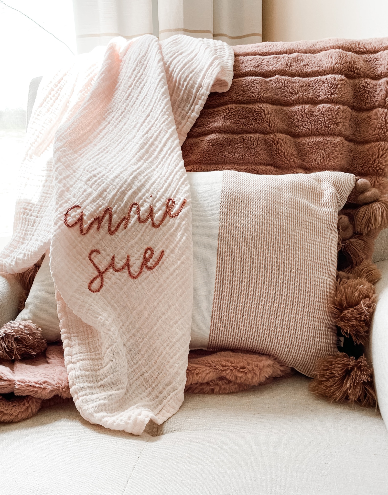 Personalized Hand Embroidered Baby Swaddle Blanket Cotton - Etsy