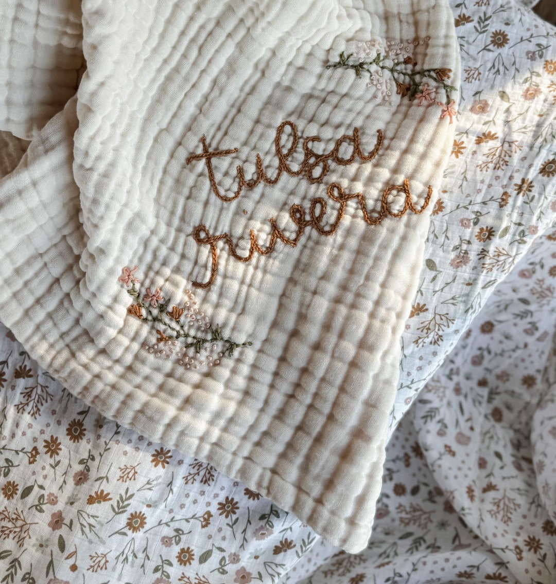 9-layer Muslin Quilt With Hand Embroidery - Baby Blanket , Crib Quilt ...