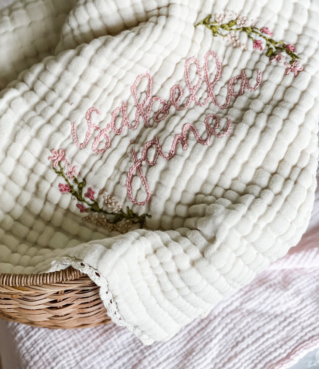 9-layer Muslin Quilt With Hand Embroidery Baby Blanket - Etsy