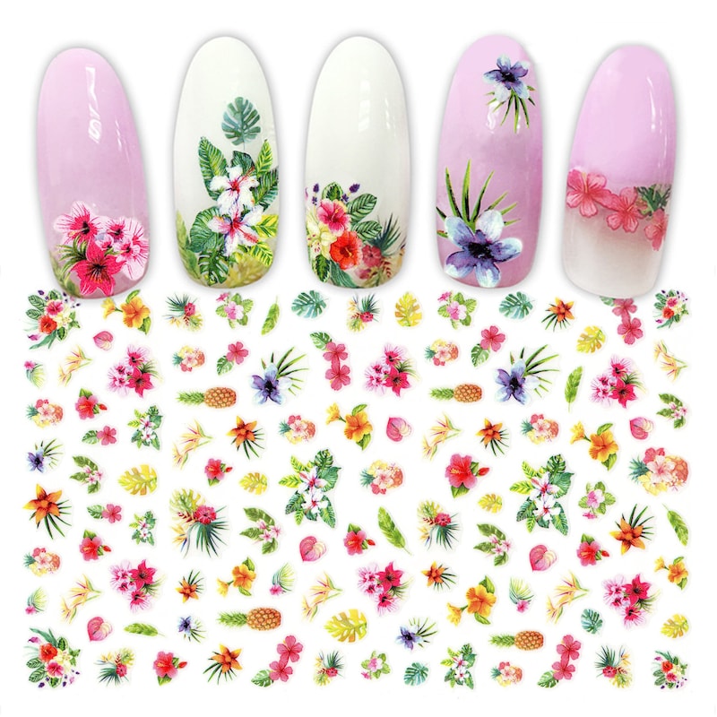Nail Decals Flowers - Etsy